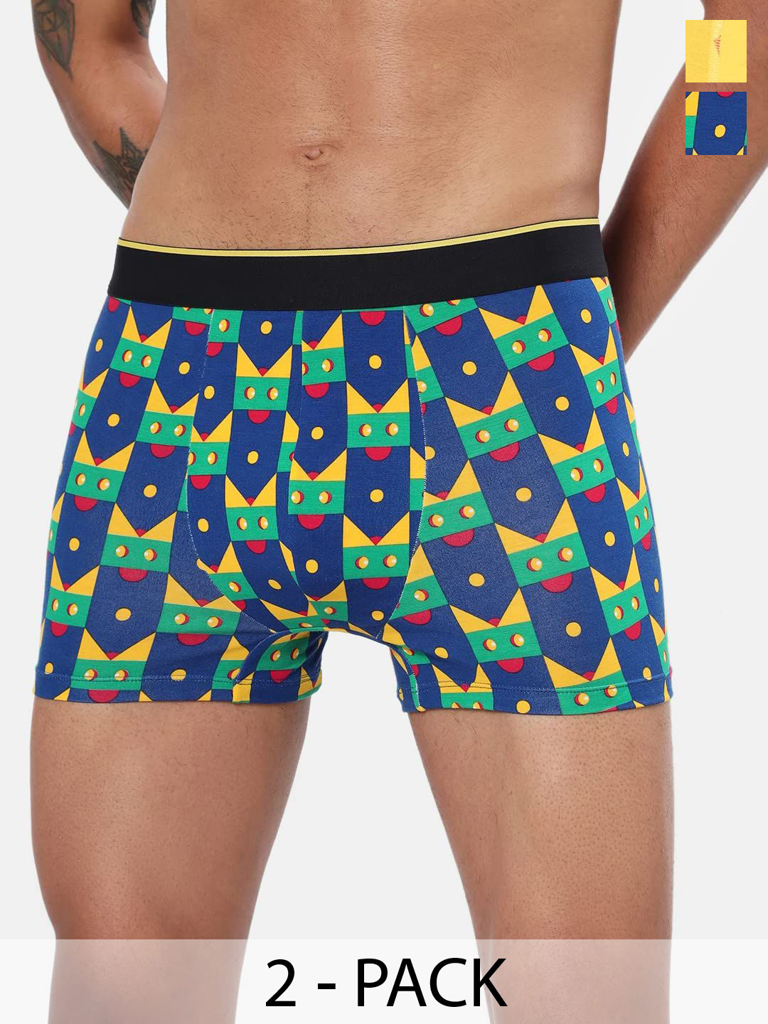 Buy Bummer Men's Printed Micro Modal Trunks Underwear Pack Of 2 TRBRELZ02S - Trunk for Men ...