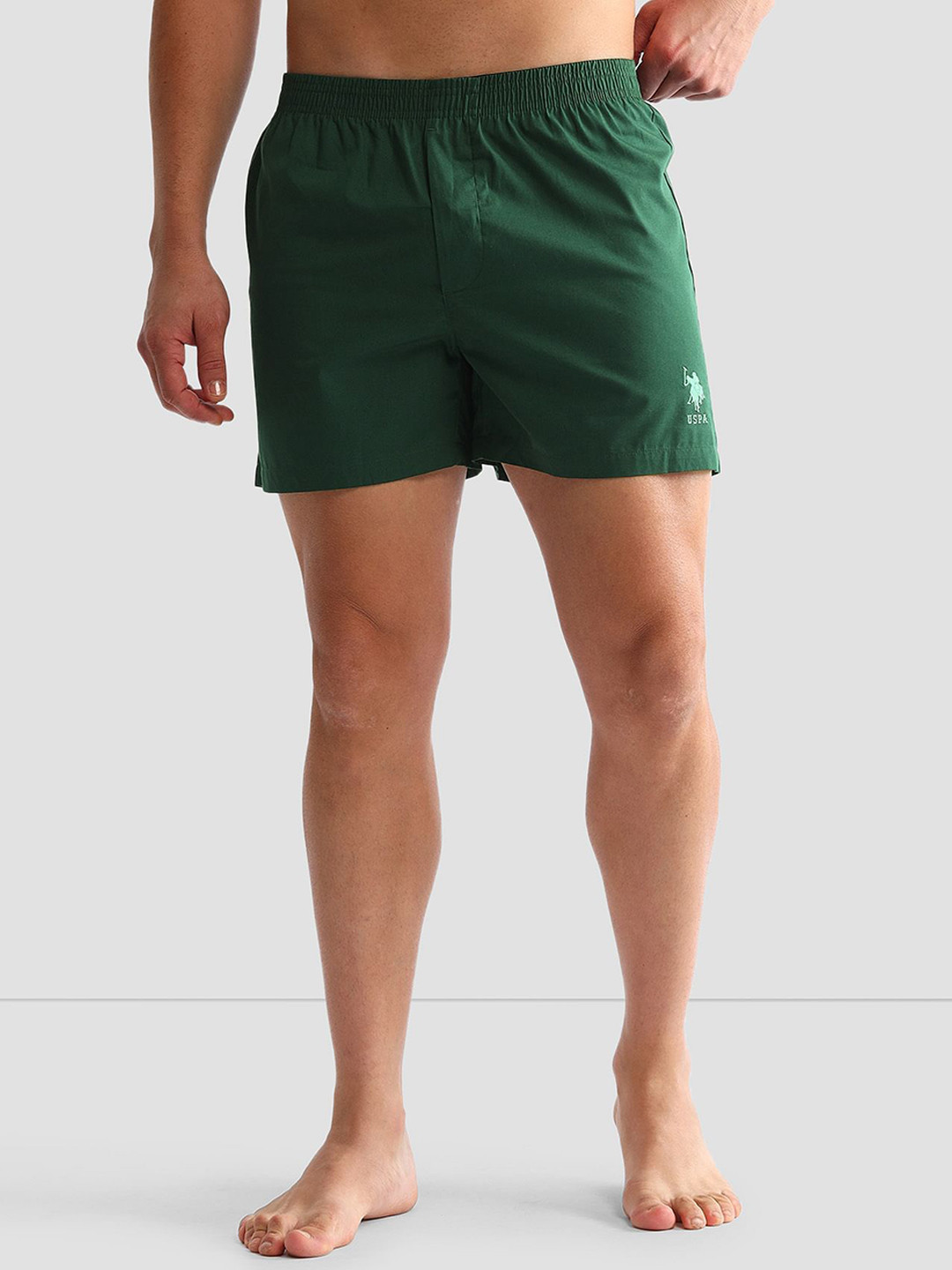 Buy U.S. Polo Assn. Pack Of 1 Solid Cotton Inner Boxers - Boxers for ...