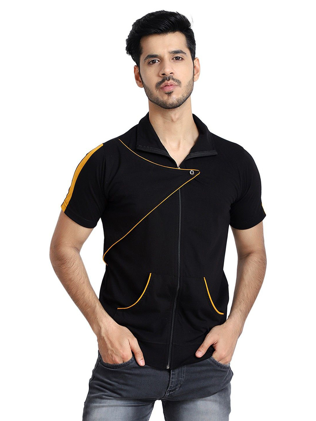 Buy Black Collection Men Polo Collar Slim Fit Cotton T Shirt - Tshirts for Men 32697404 | Myntra