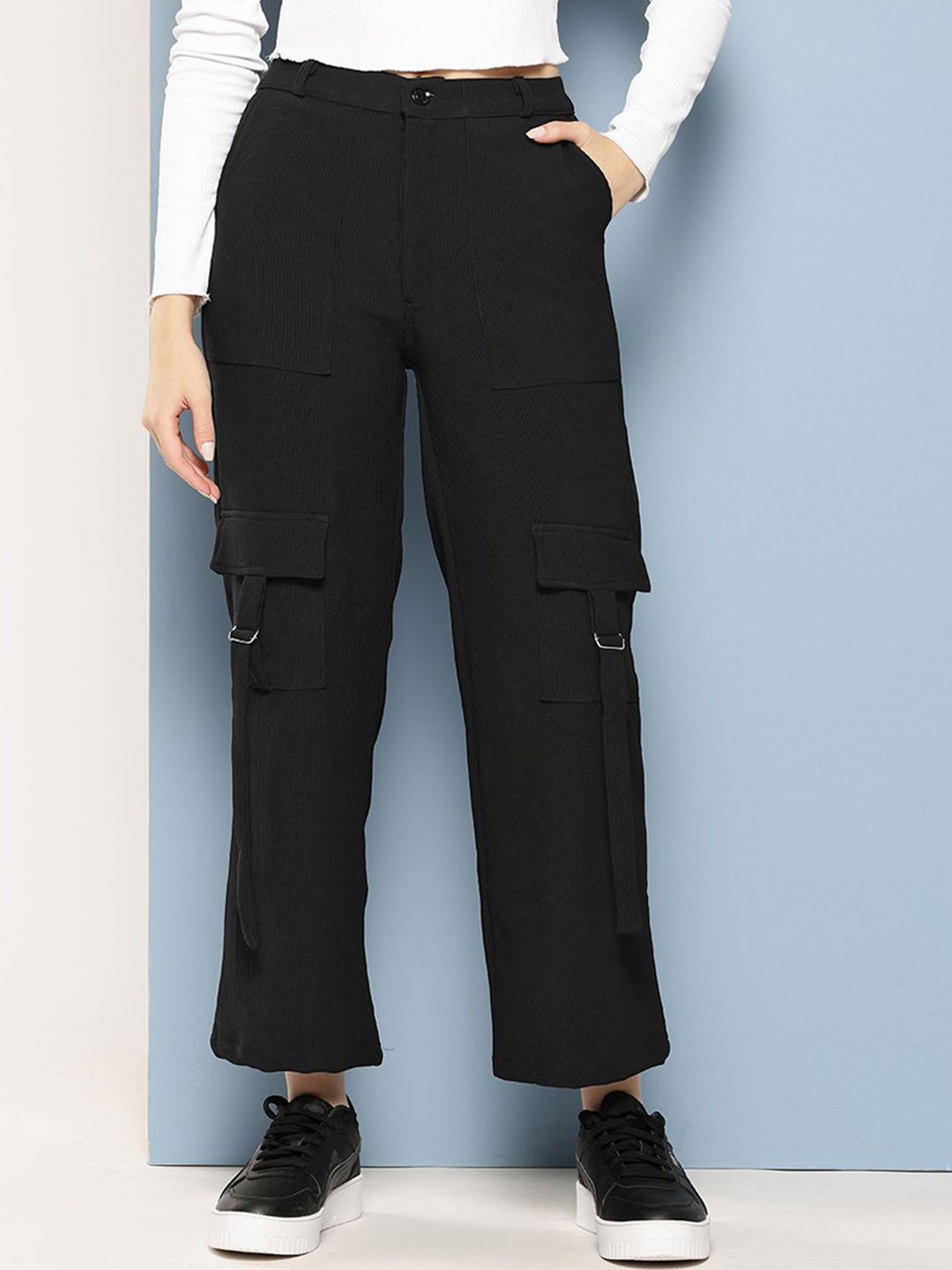 Buy CORSICA Women Relaxed Fit High Rise Cargos - Trousers for Women ...