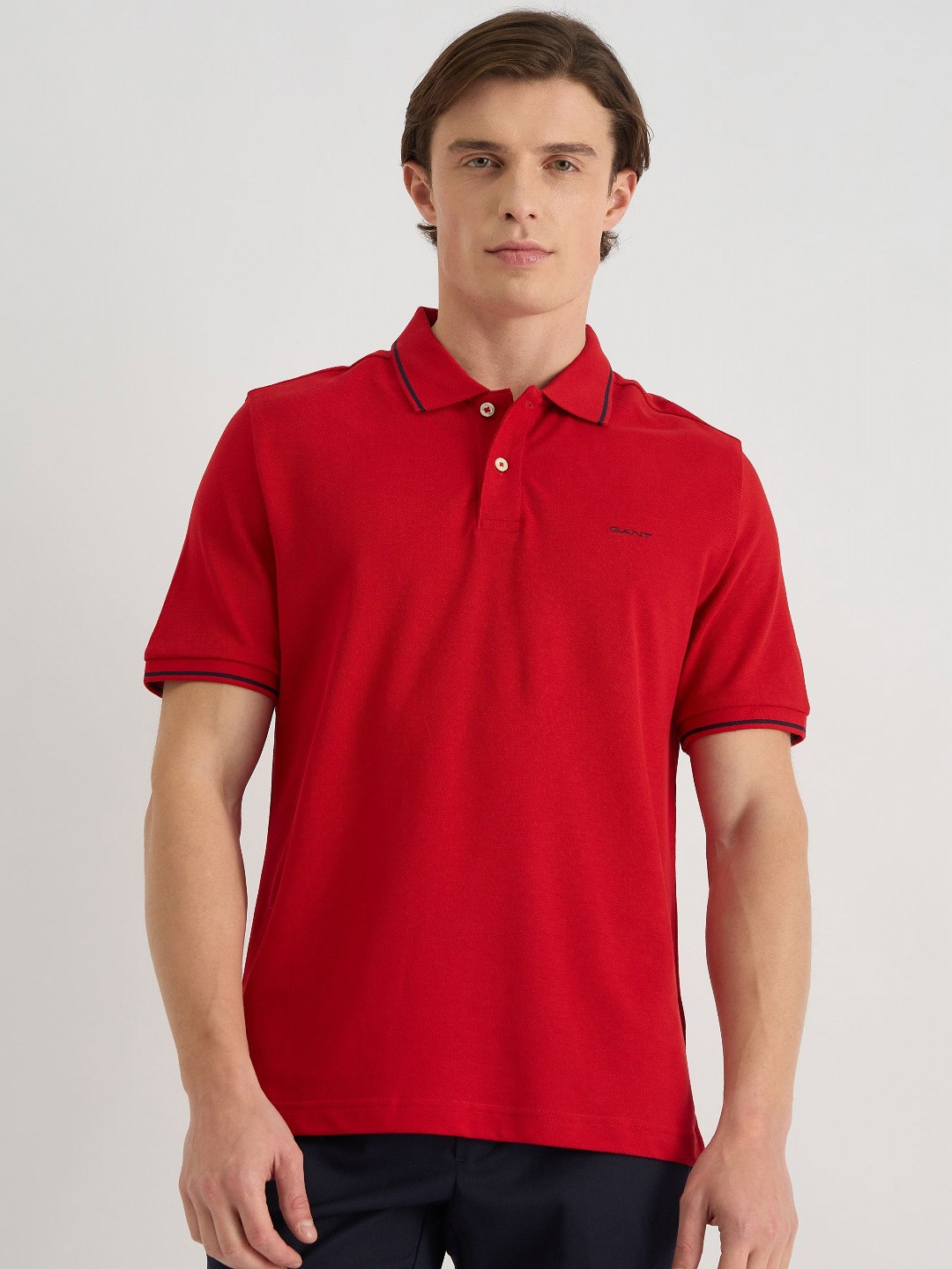 Buy GANT Men Red Solid Polo Collar Pique Short Sleeve T Shirt - Tshirts for Men 32708159 | Myntra