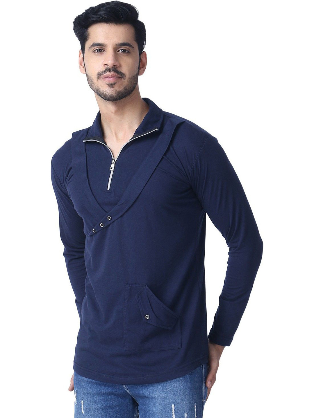 Buy Black Collection Men Solid High Neck Cotton Slim Fit T Shirt - Tshirts for Men 32703149 | Myntra