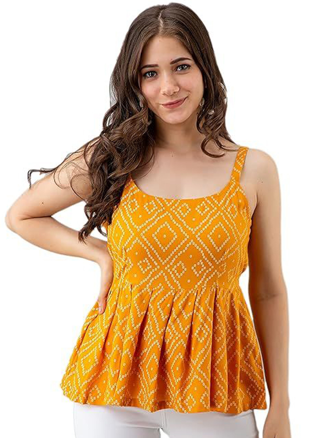 Buy Madnoo Women Ethnic Motifs Print Printed Peplum Top - Tops for ...