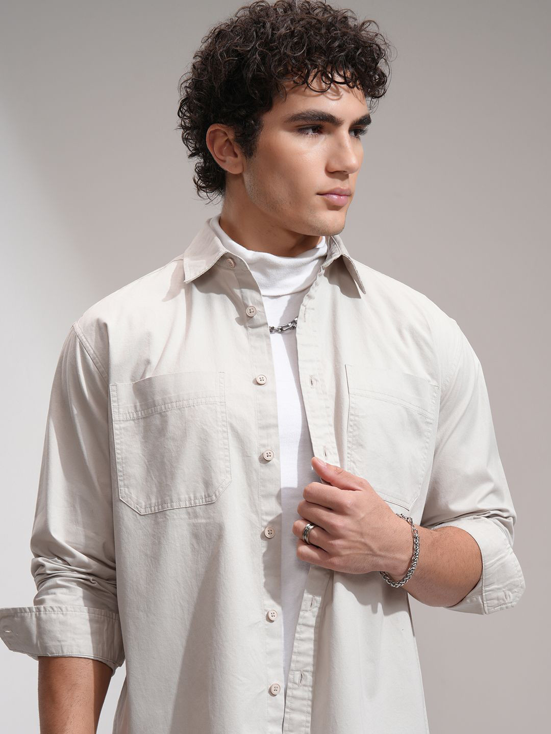 Buy HIGHLANDER Men Solid Utility Pocket Oversized Overshirt - Shackets ...