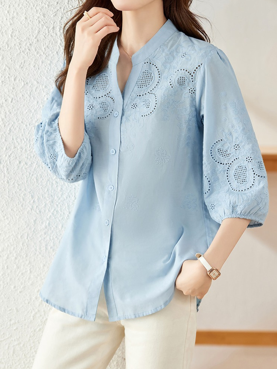 Buy StyleCast Women Schiffli Cotton Casual Shirt - Shirts for Women ...