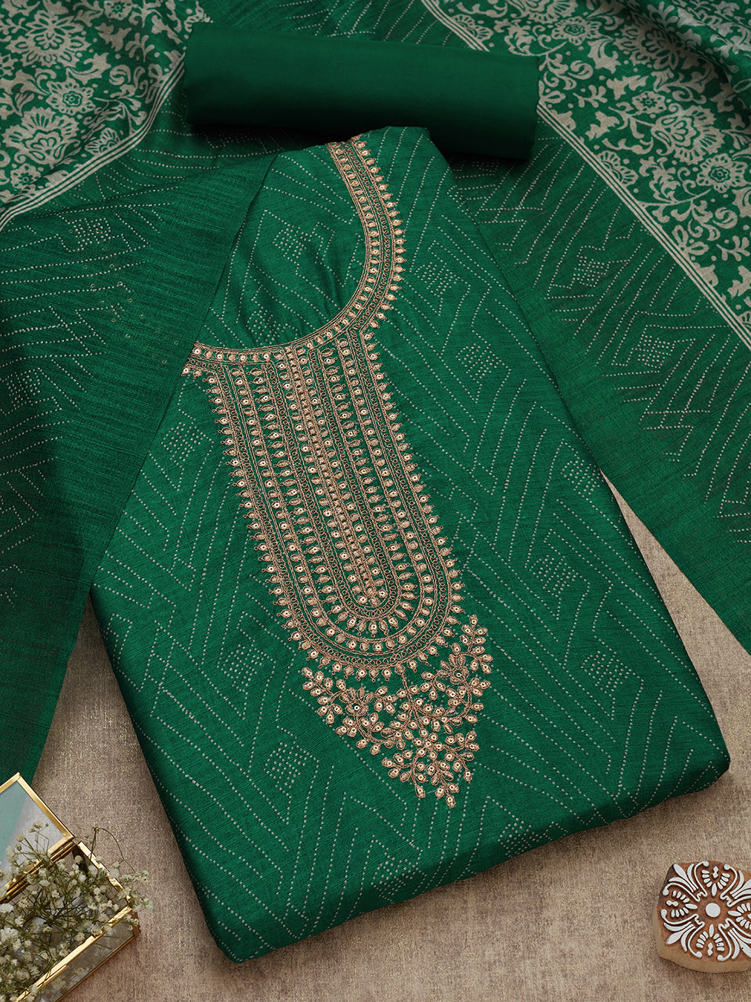 Buy Soch Floral Embroidered Unstitched Dress Material - Dress Material ...