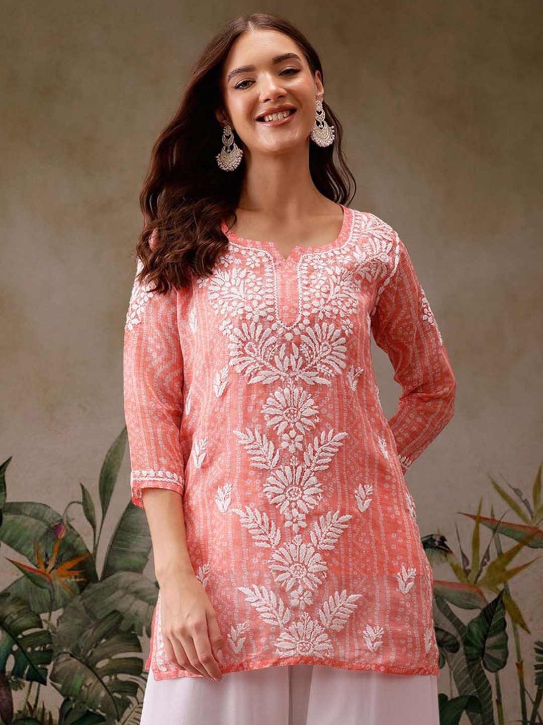 Buy ADA Women Floral Embroidered Thread Work Thread Work Kurti - Kurtis ...