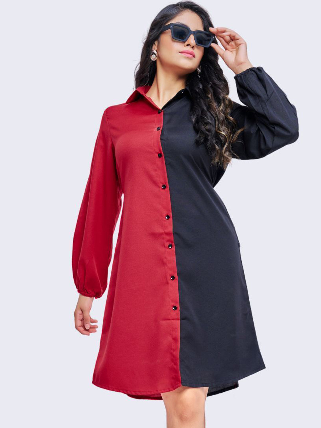 Buy Mast & Harbour Women Colourblocked Shirt Dress - Dresses for Women ...