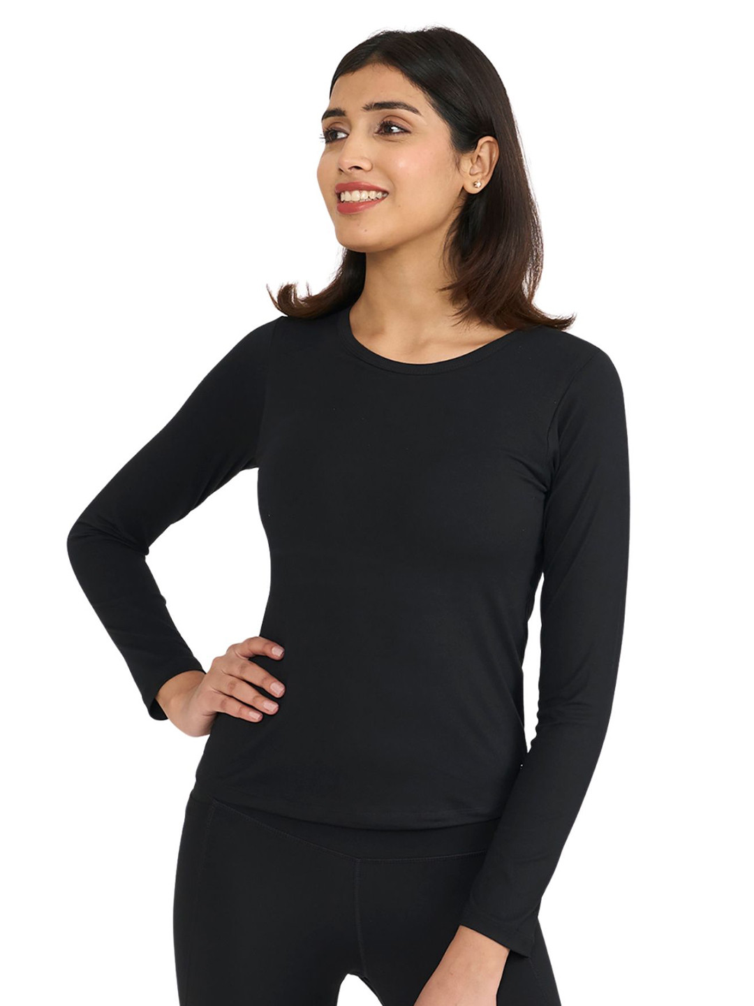 Buy Hunnit Women Zen Full Sleeves Round Neck In Built Sports Bra Tank ...