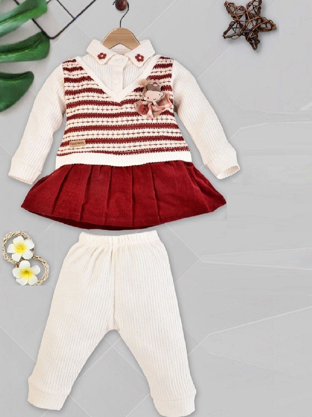 Buy KIKO Girls Striped Pure Cotton Top With Trouser - Clothing Set for ...