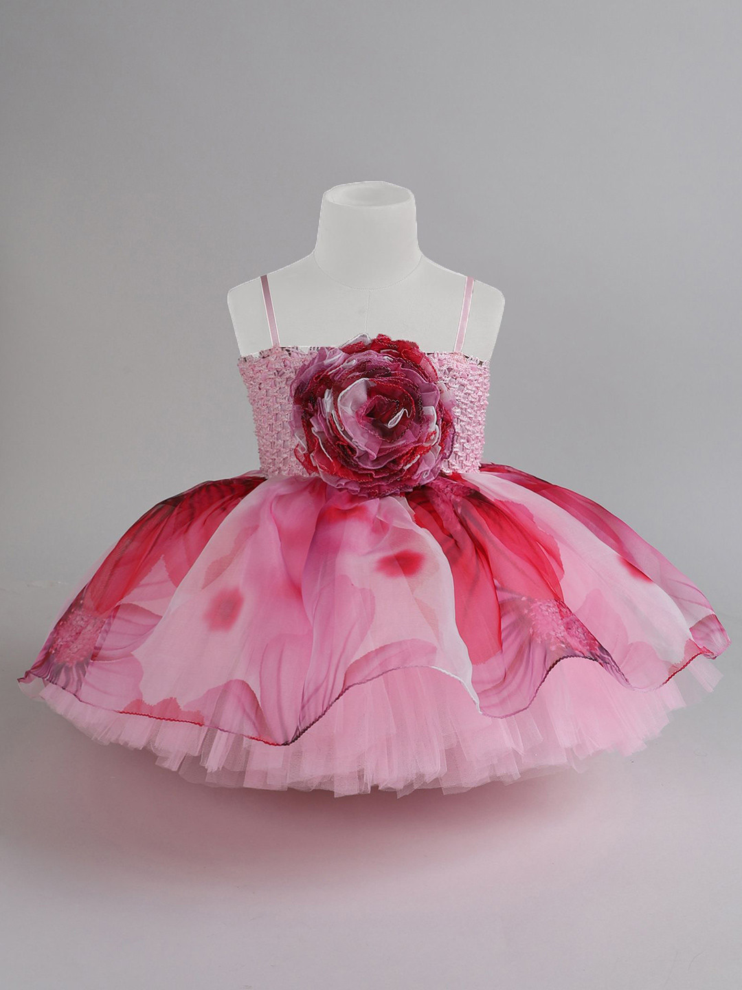 Buy TINY MINY ME Girls Floral Applique Satin Gown Dress - Dresses for ...