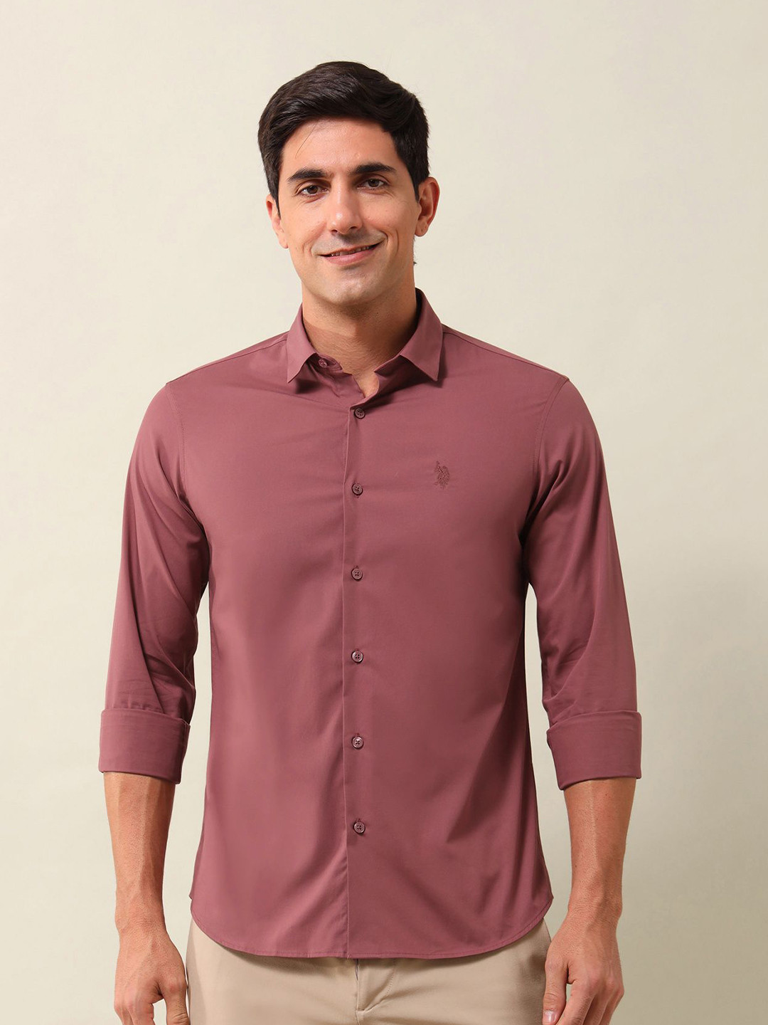 Buy U.S. Polo Assn. Men Tailored Fit Opaque Casual Shirt - Shirts for ...