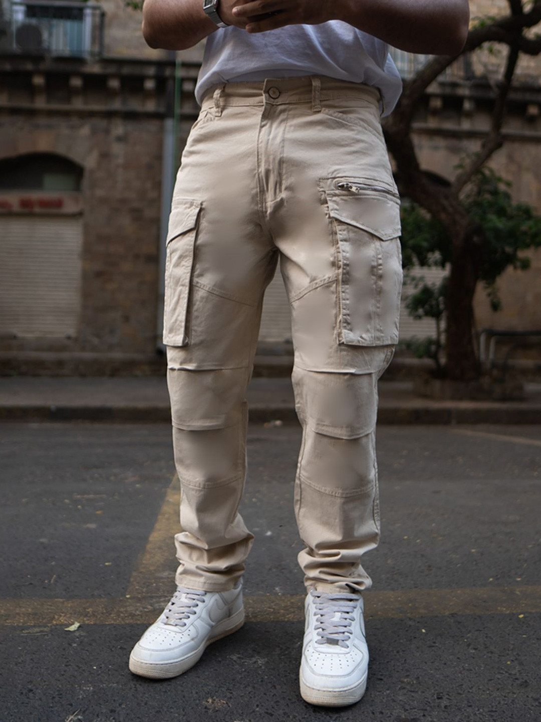 Buy Powerlook Men Beige Regular Fit Cargo Pant - Trousers for Men ...