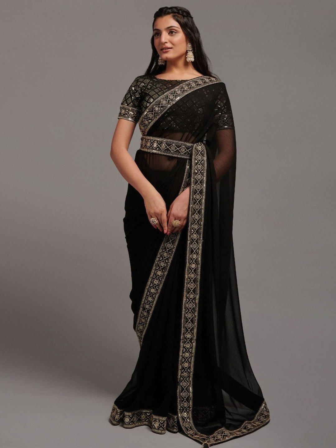 Buy Anouk Sequinned Saree With Blouse Piece - Sarees for Women 32353221 ...