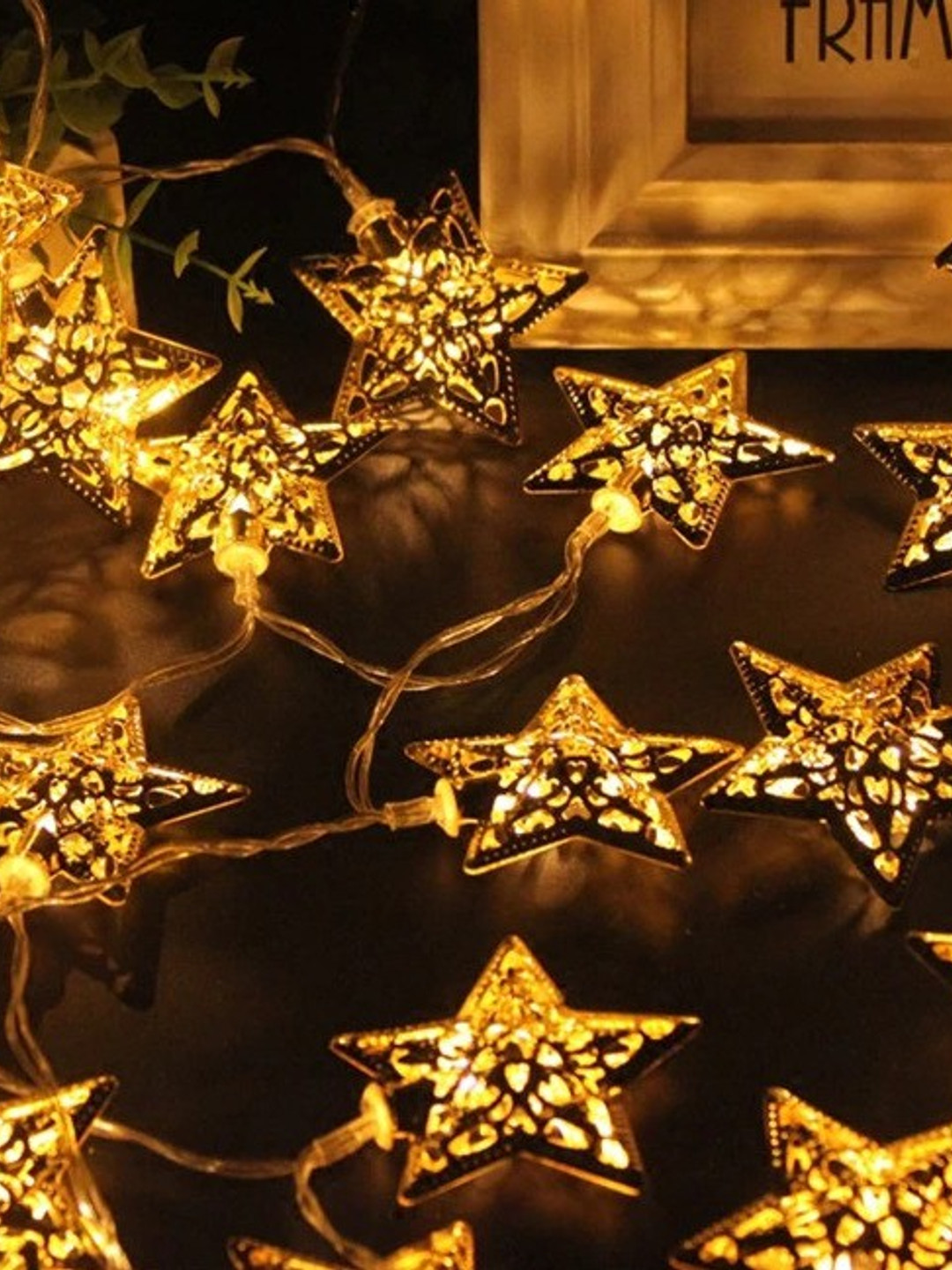 Buy ENORMITY Yellow & White Star Shape String Lights - String Lights ...