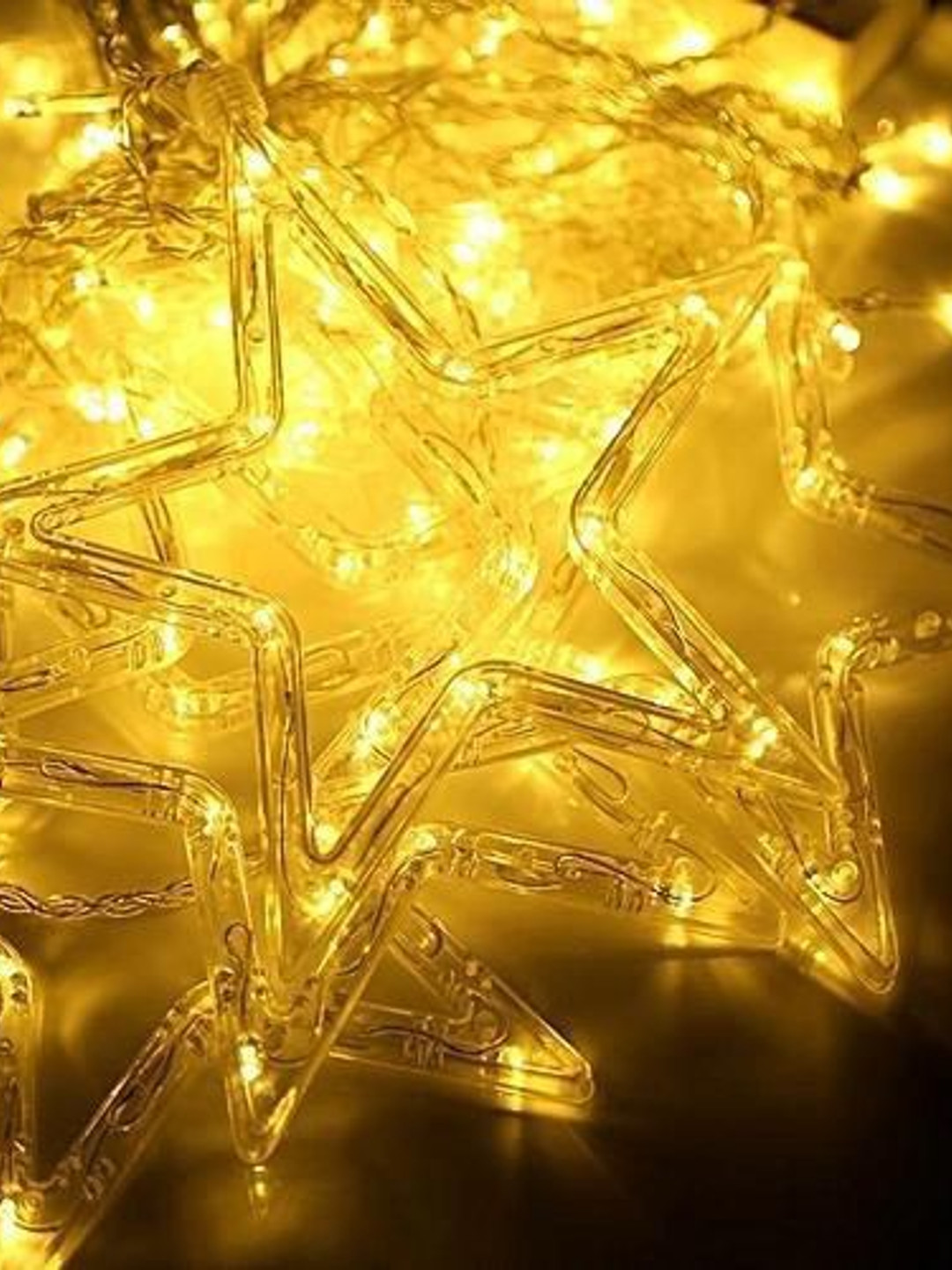 Buy SPARK WORLD Yellow & White Star Shaped String Lights - String ...