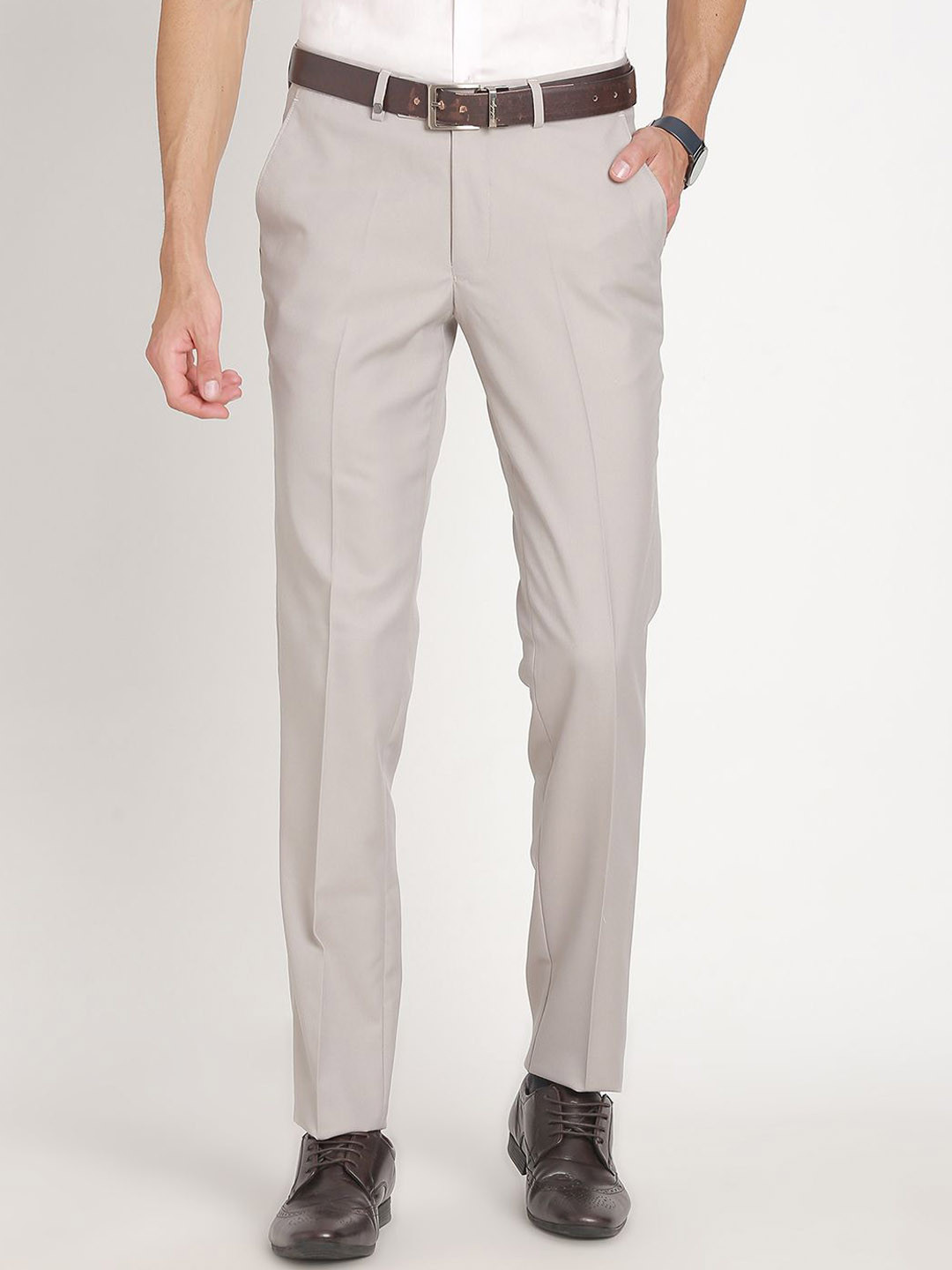 Buy Turtle Men Tailored Slim Fit Formal Trousers - Trousers for Men ...