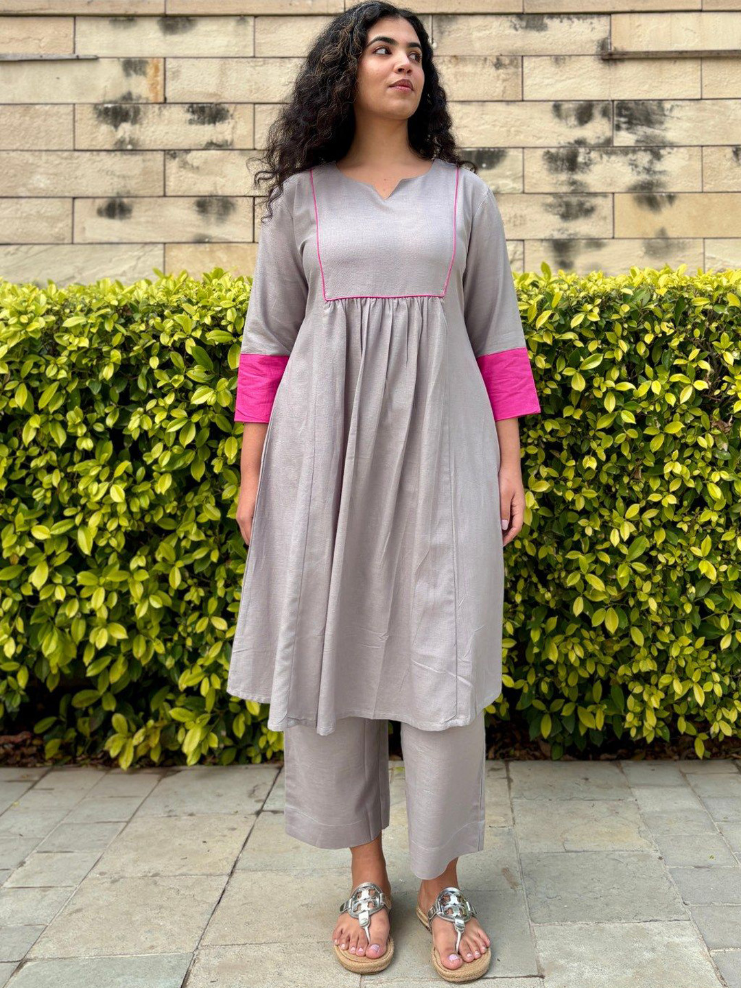 Buy Minimul Color Block Linen Kurta Set - Kurta Sets for Women 32385409 ...