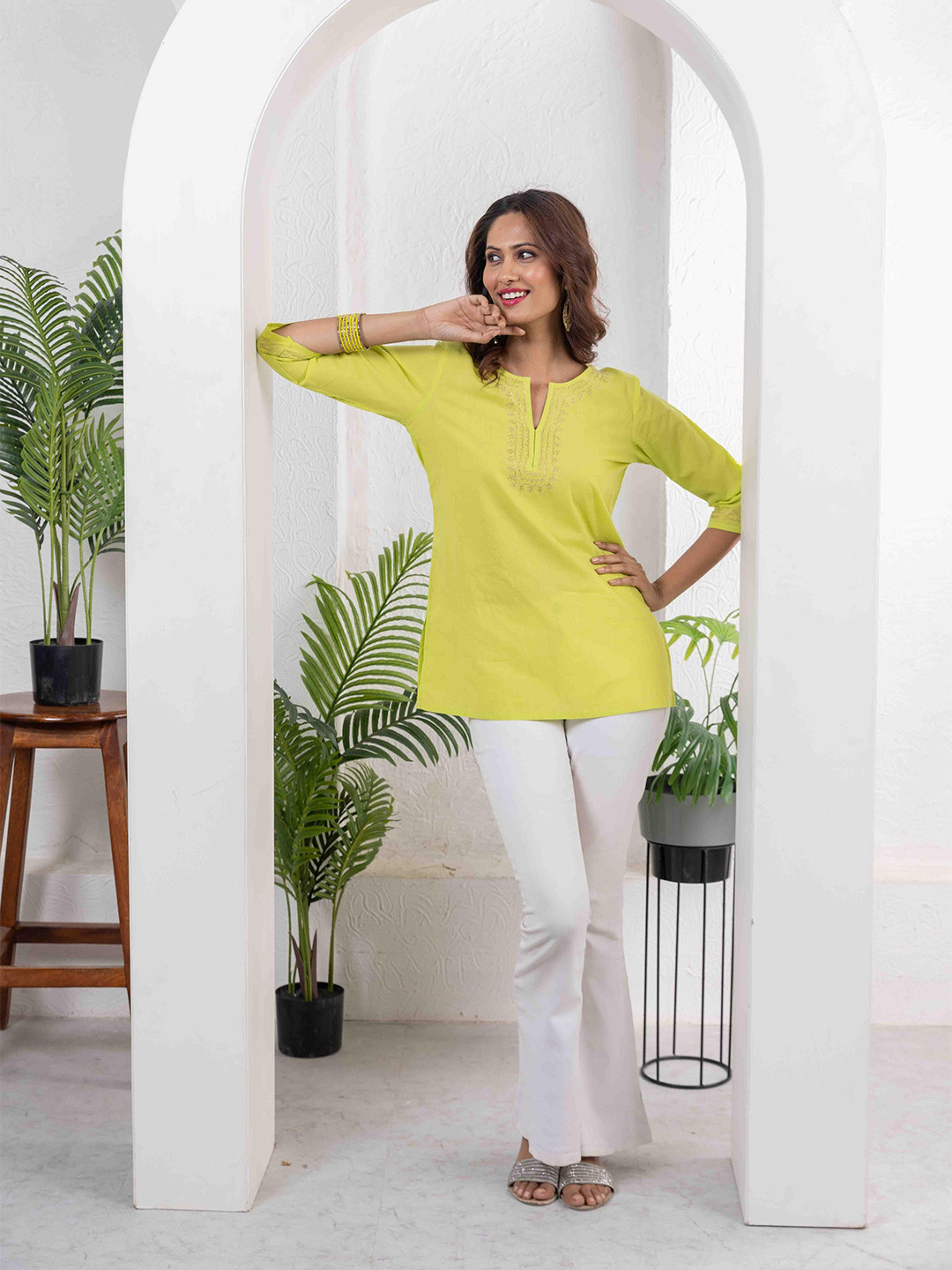 Buy INAAYA JAIPUR Women Embroidered Cotton Kurti - Kurtis for Women ...