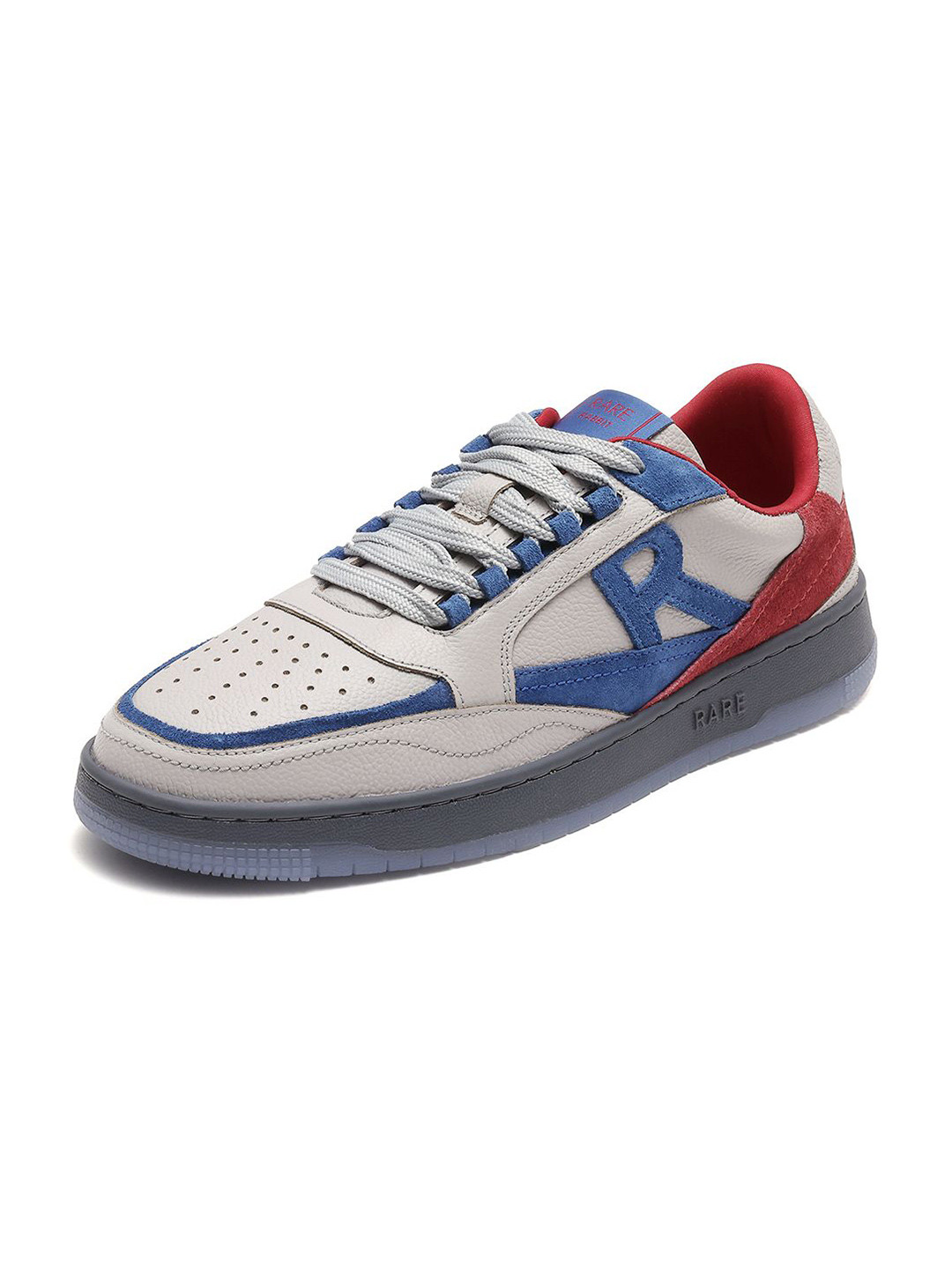 Buy RARE RABBIT Men Amur Grey Colourblocked Leather Sneakers - Casual ...