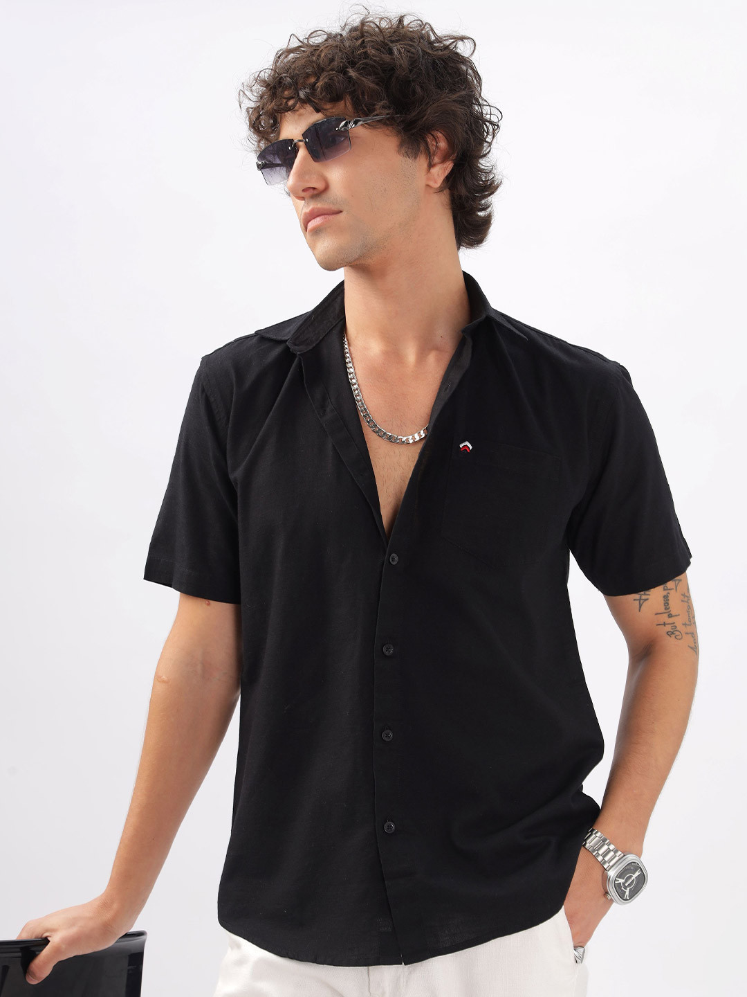 Buy BS BLACK SQUAD Men Regular Fit Solid Casual Shirt - Shirts for Men ...