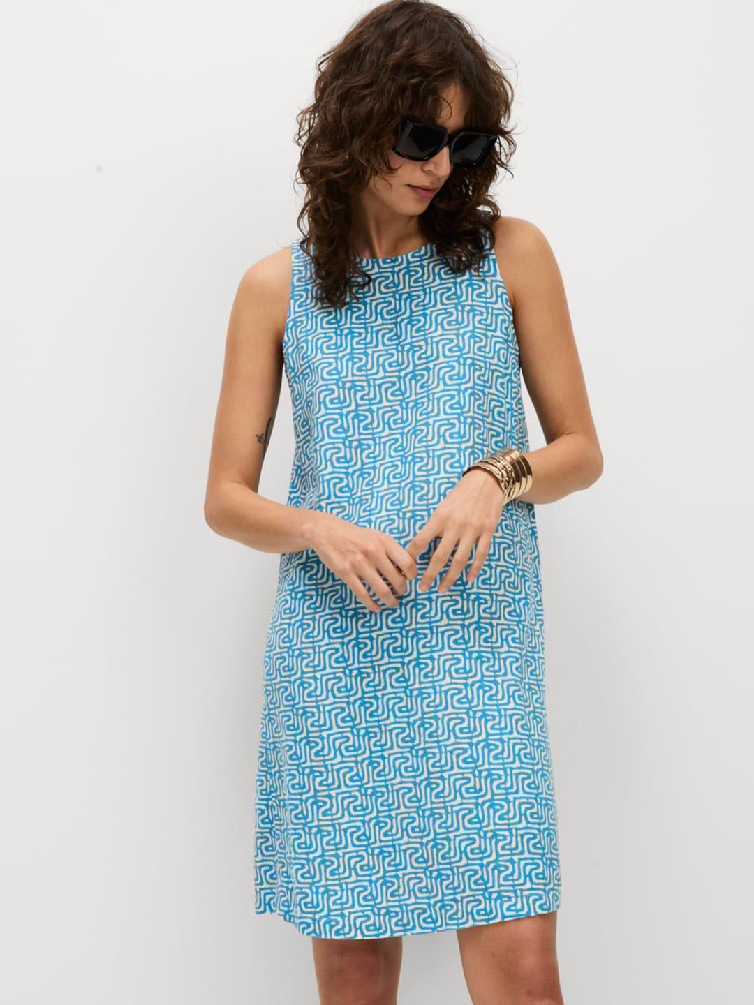 Buy Marks & Spencer Print Linen A Line Dress - Dresses for Women ...
