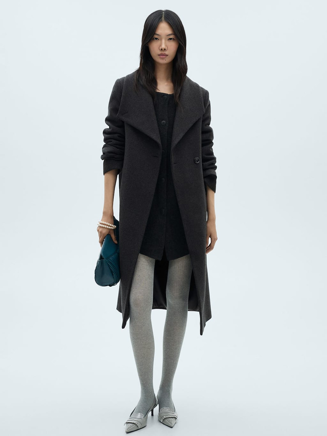 Buy MANGO Shawl Collar Longline Overcoat - Coats for Women 32351293 ...