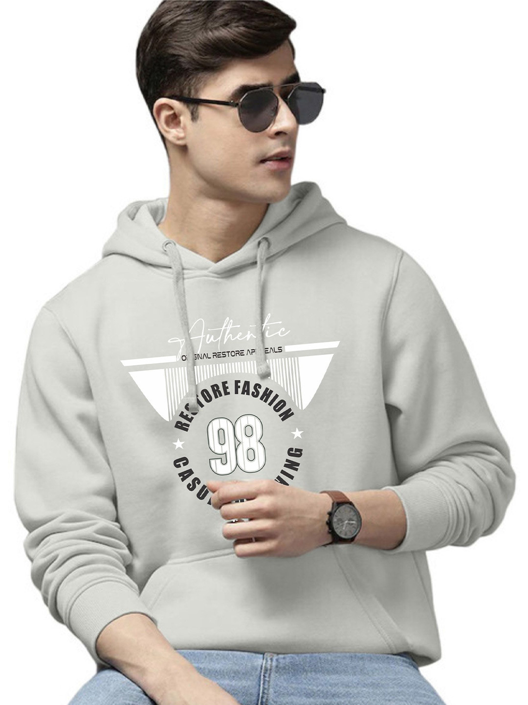 Buy WOOSTRO Men Printed Hooded Sweatshirt - Sweatshirts for Men ...