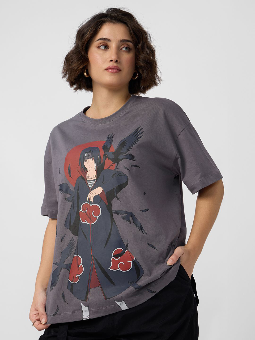 Buy The Souled Store Women Naruto Cotton Oversized Graphic Printed ...