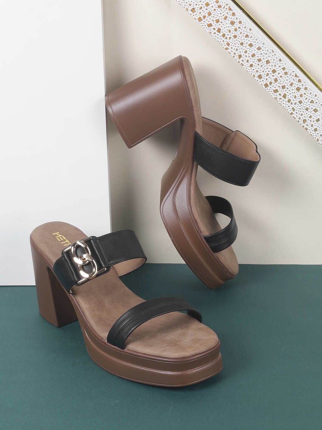 Buy Metro Block Pumps With Buckles - Heels for Women 32404725 | Myntra