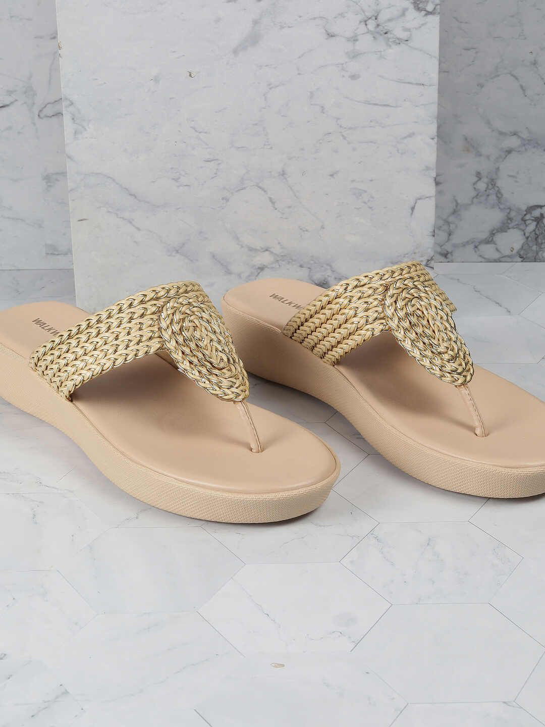 Buy WALKWAY By Metro Embellished Wedge Sandals - Heels for Women ...