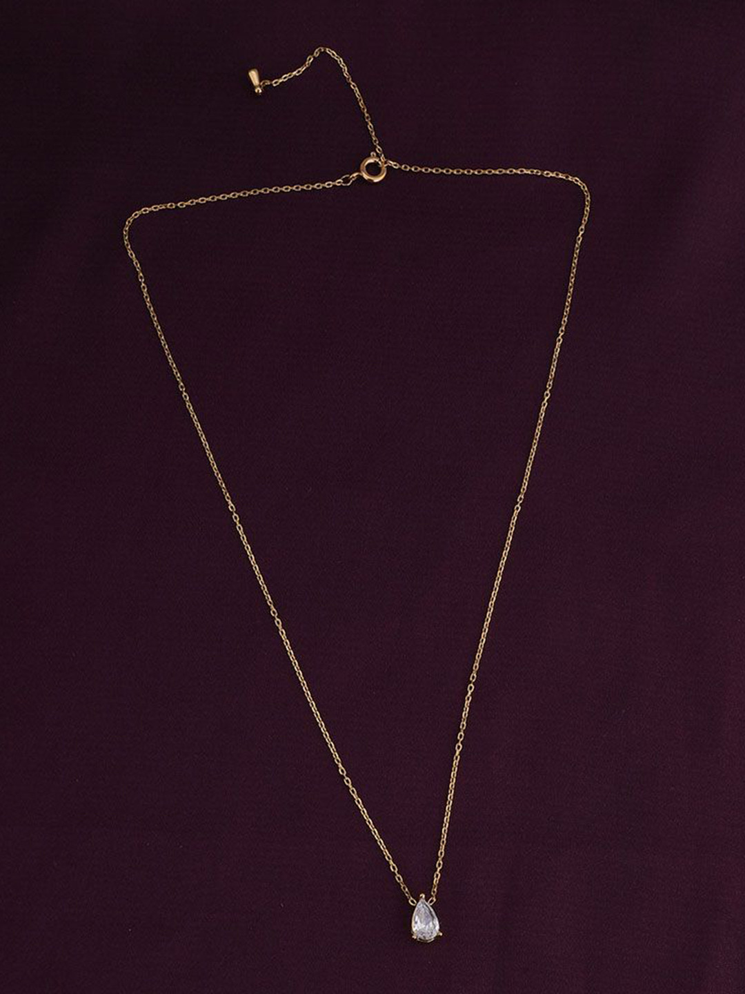 Buy PALMONAS 18K Gold Plated Stainless Steel Crystals Dewdrop Solitaire ...