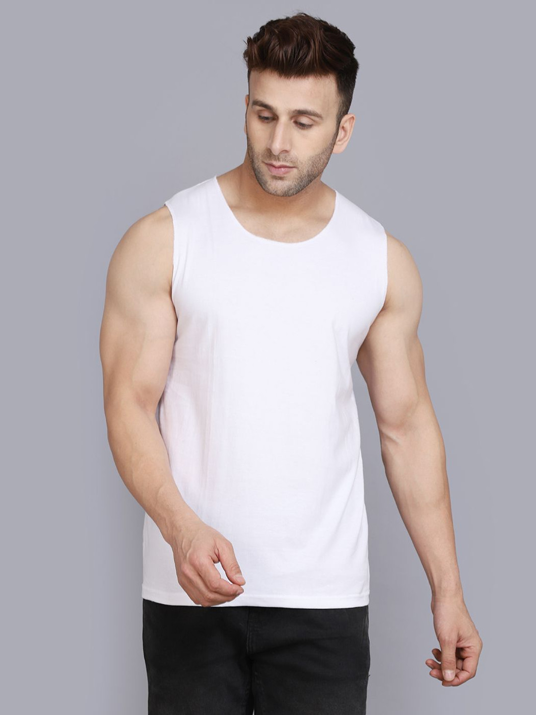 Buy WOOSTRO Men Pack Of 2 Combed Cotton Gym Vest RS26 COMBO (WHITE ...