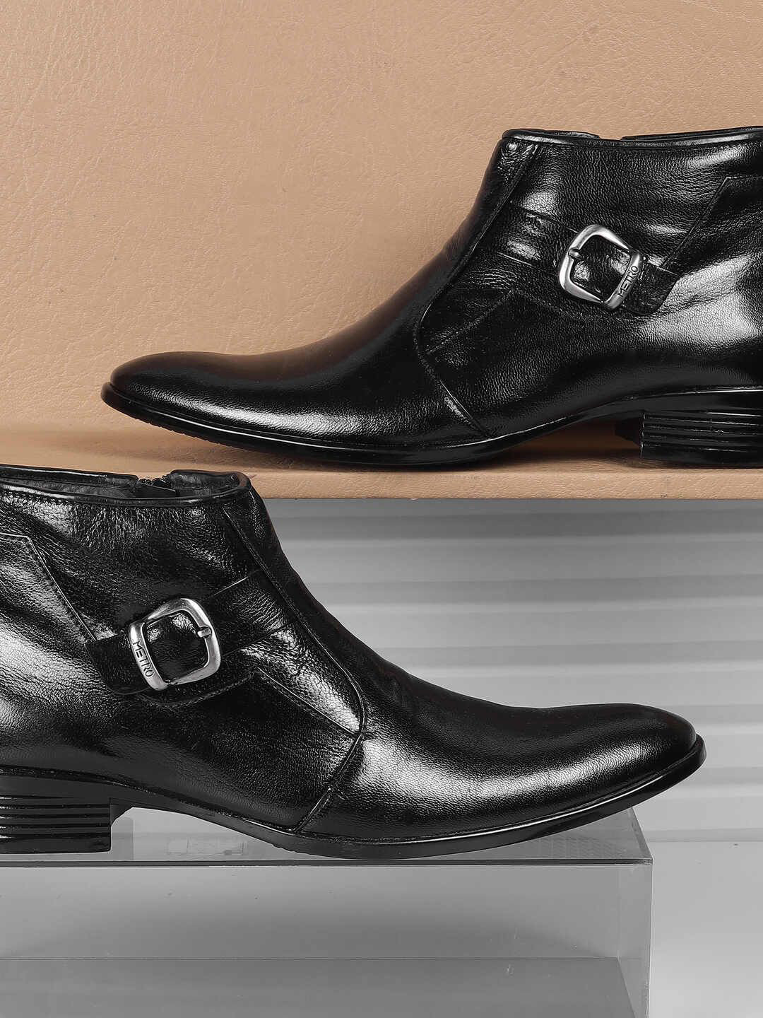 Buy Metro Men Pointed Toe Block Heel Regular Boots - Boots for Men ...
