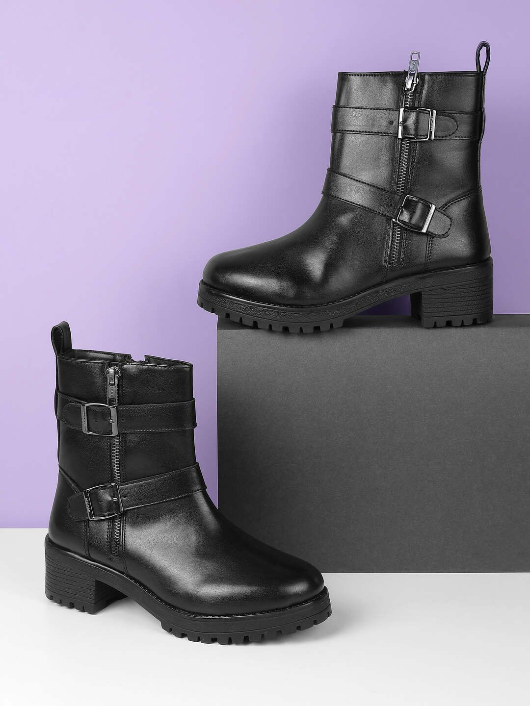 Buy Mochi Block With Buckles - Heels for Women 32403931 | Myntra