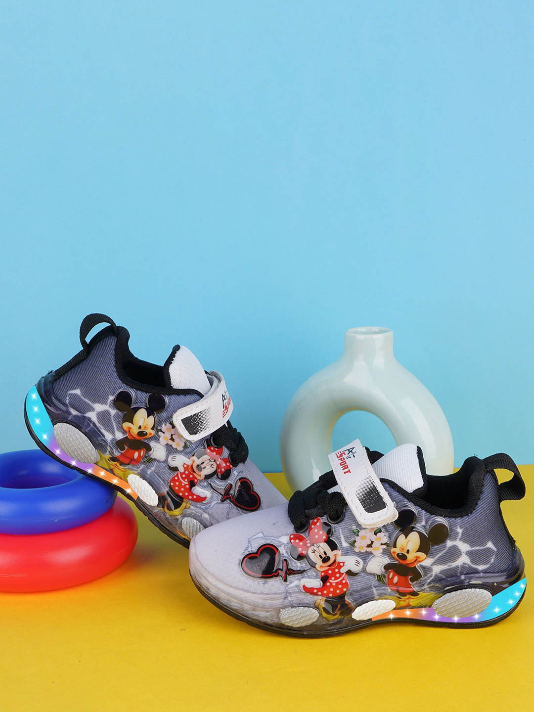 Buy BAESD Unisex Kids Mickey & Minnie Woven Design Sneakers - Casual ...