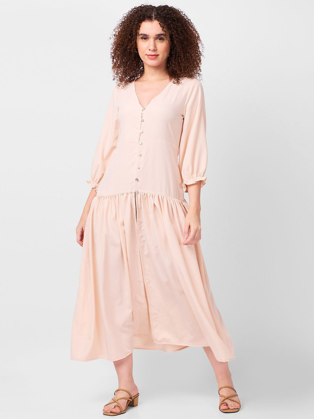Buy Iti Puff Sleeve A Line Midi Dress - Dresses for Women 32429121 | Myntra