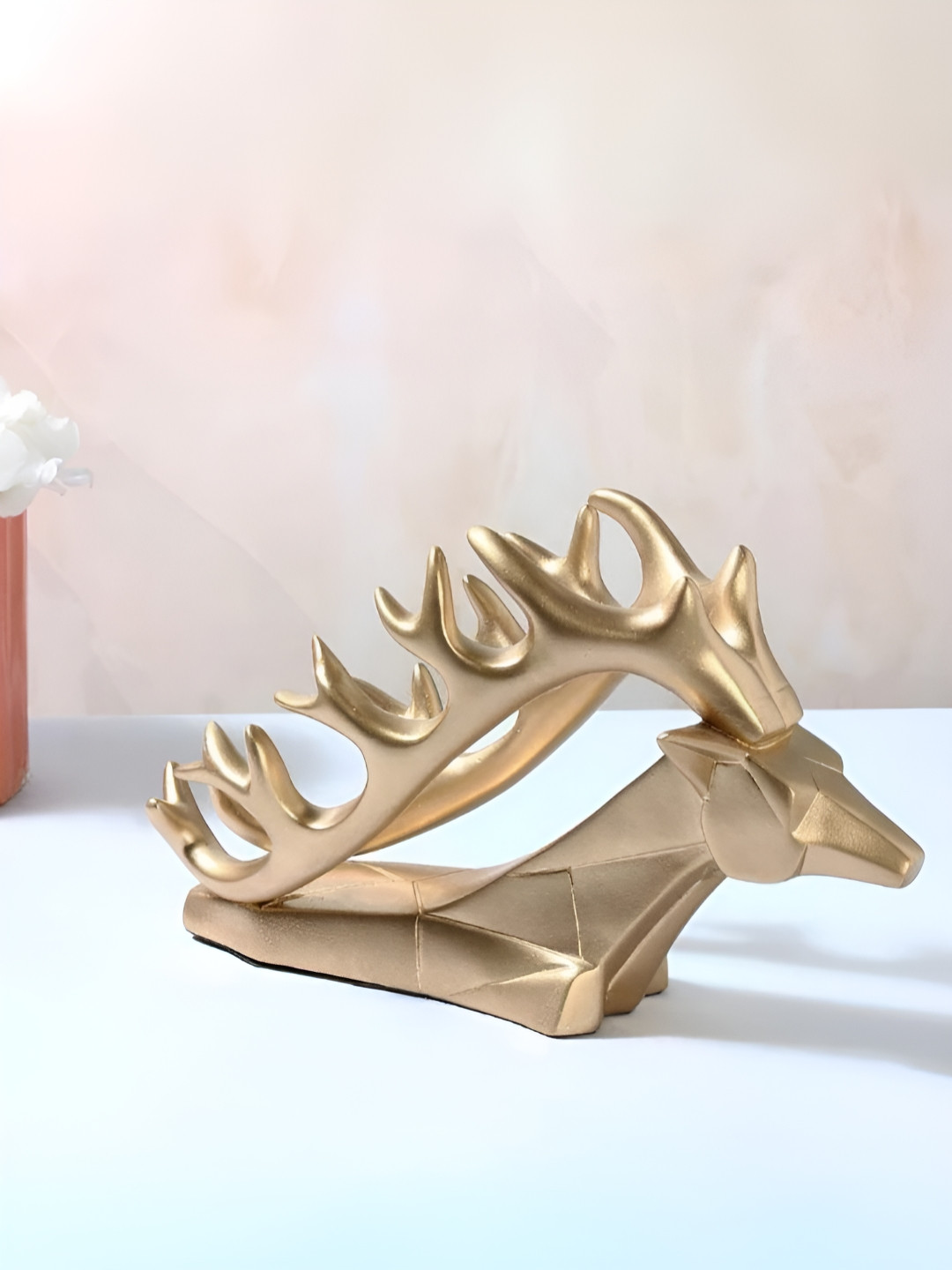 Buy SMOKEY COCKTAIL Gold Toned Deer Head Bottle Stand Figurine ...