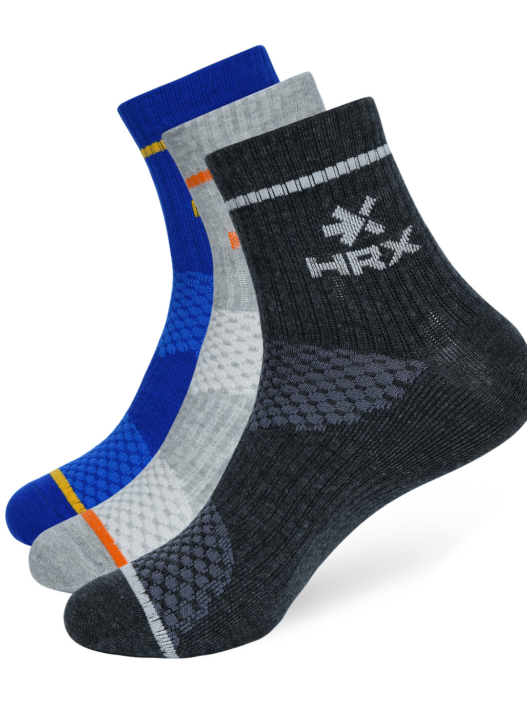 Buy HRX By Hrithik Roshan Men Pack Of 3 Patterned Above Ankle Length ...