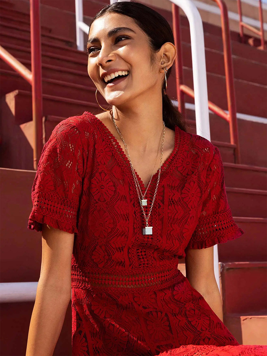 Buy Rhea Gold Plated Turquoise Stone Studded Layered Minimal Chain ...