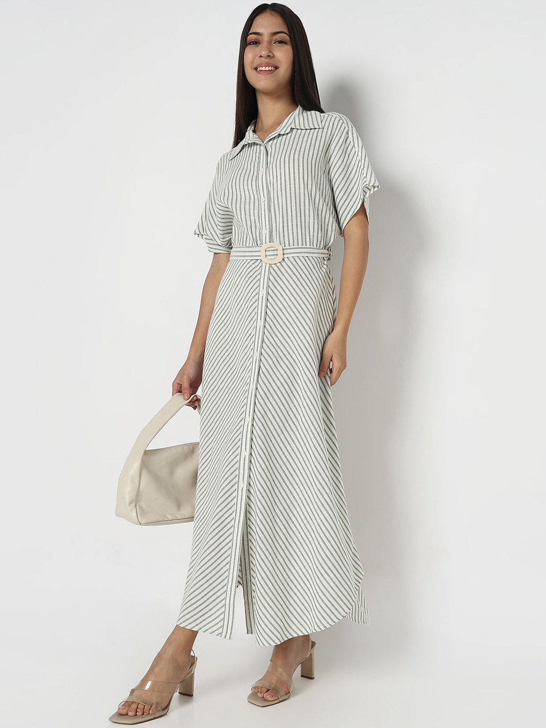 Buy R&B Print Shirt Maxi Dress - Dresses for Women 32421747 | Myntra