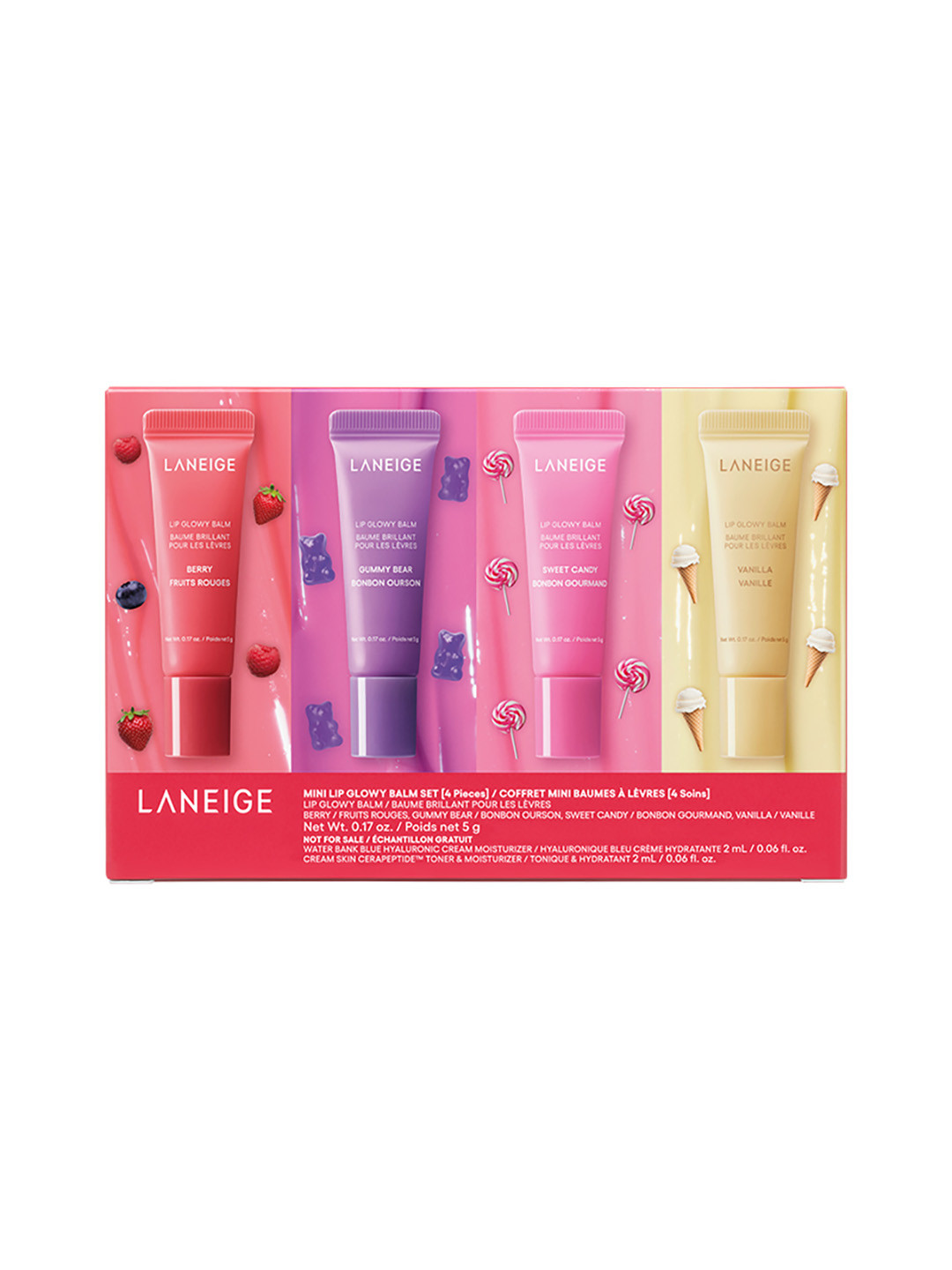 Buy LANEIGE Mini Lip Glowy Balm Set - Skin Care Gift Set for Unisex ...