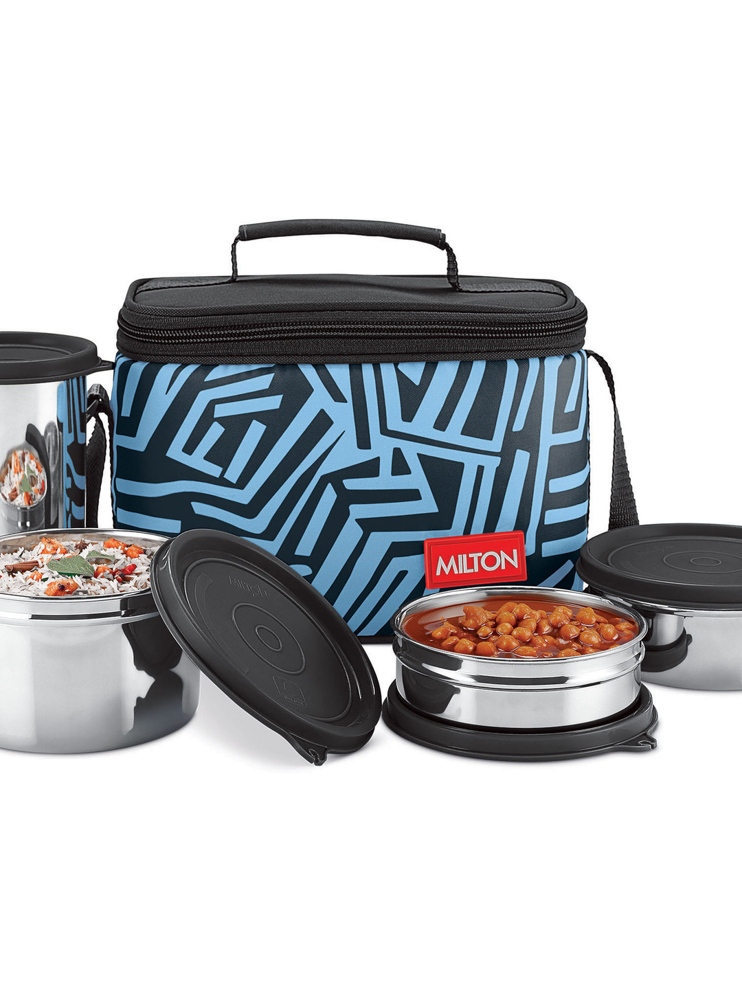 Buy Milton Combo Lunch Box With Bag 3 Stainless Steel Container ...