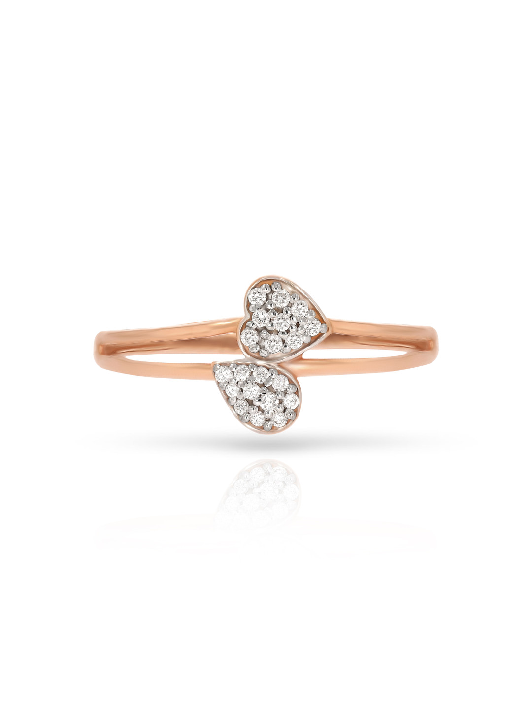 Buy BHIMA 18K BIS Hallmark 750 Purity Rose Gold Love Leaf Diamond Ring ...