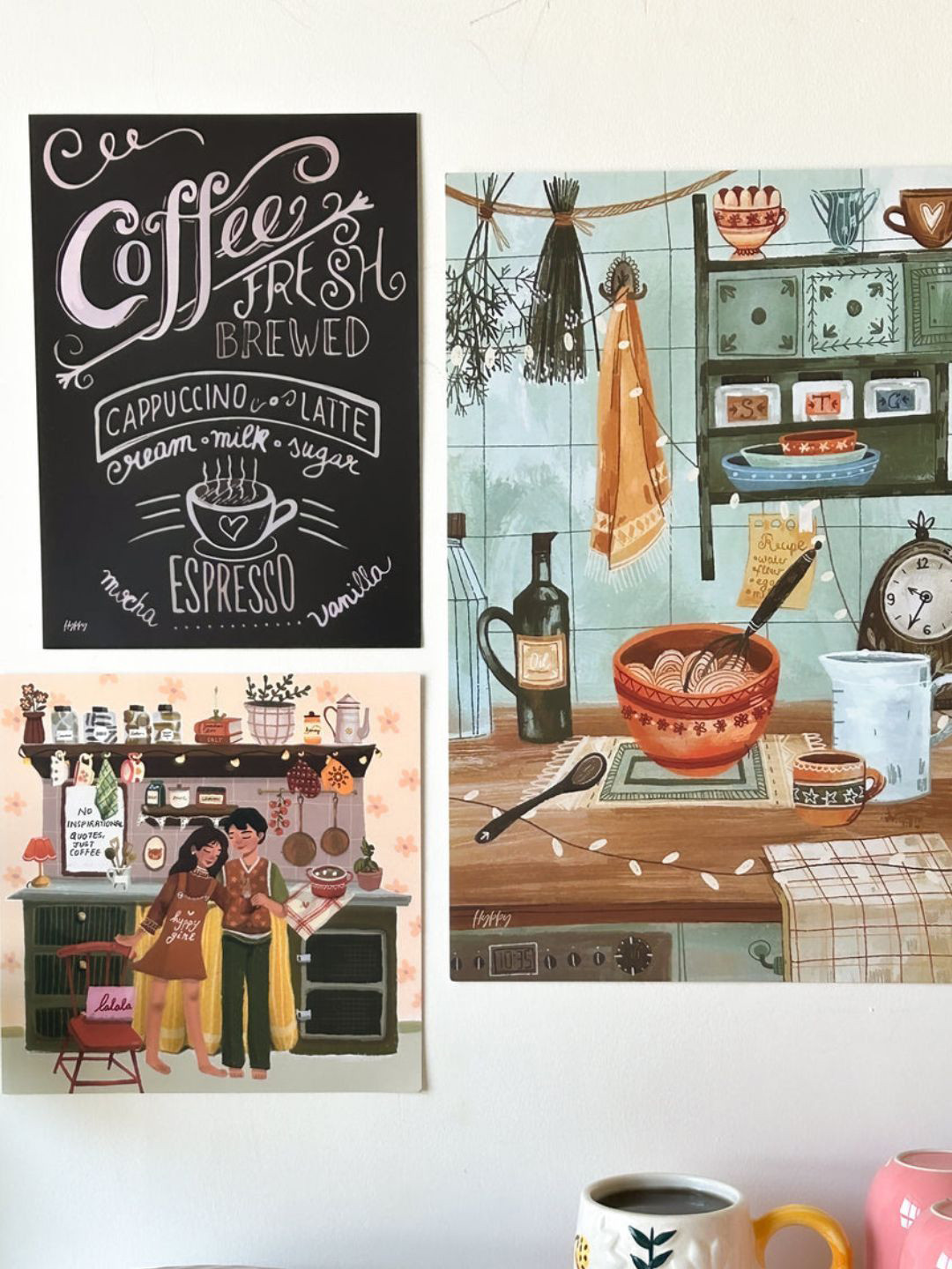 Buy HYPPY Black & Green 3 Pieces Paper Bake It Happen Poster Abstract ...