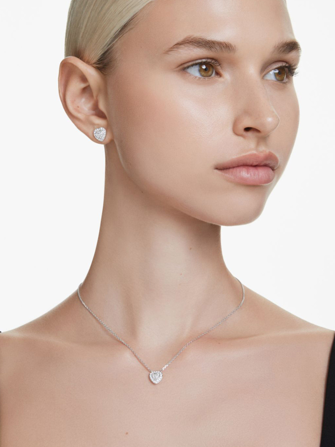 Buy SWAROVSKI Rhodium Plated Crystal Stone Studded Chain - Necklace And ...