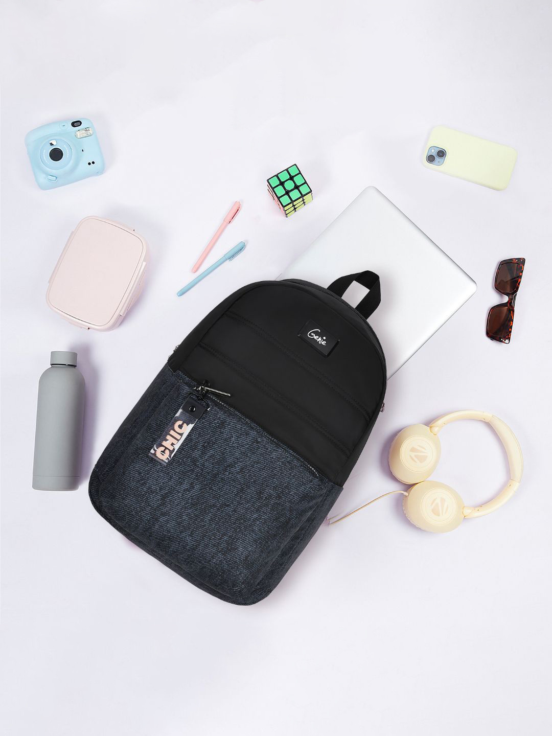 Buy Genie Girls Ebony Colourblocked Backpack - Backpacks for Girls ...