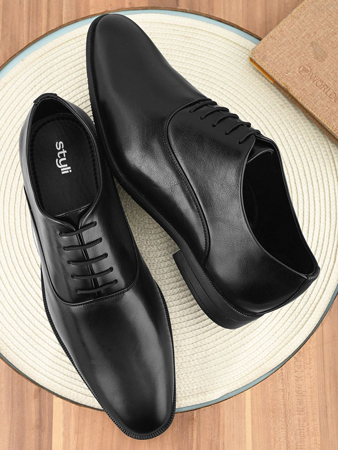 Buy Styli Men Faux Leather Formal Lace Up Shoes - Formal Shoes for Men ...