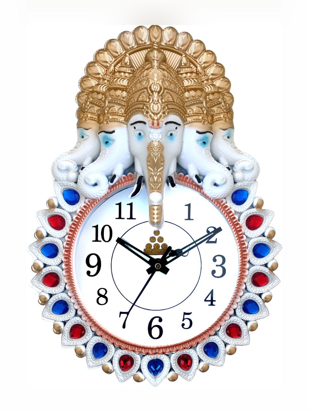 Buy Big Bang White & Blue Textured Traditional Round Shaped Analogue ...