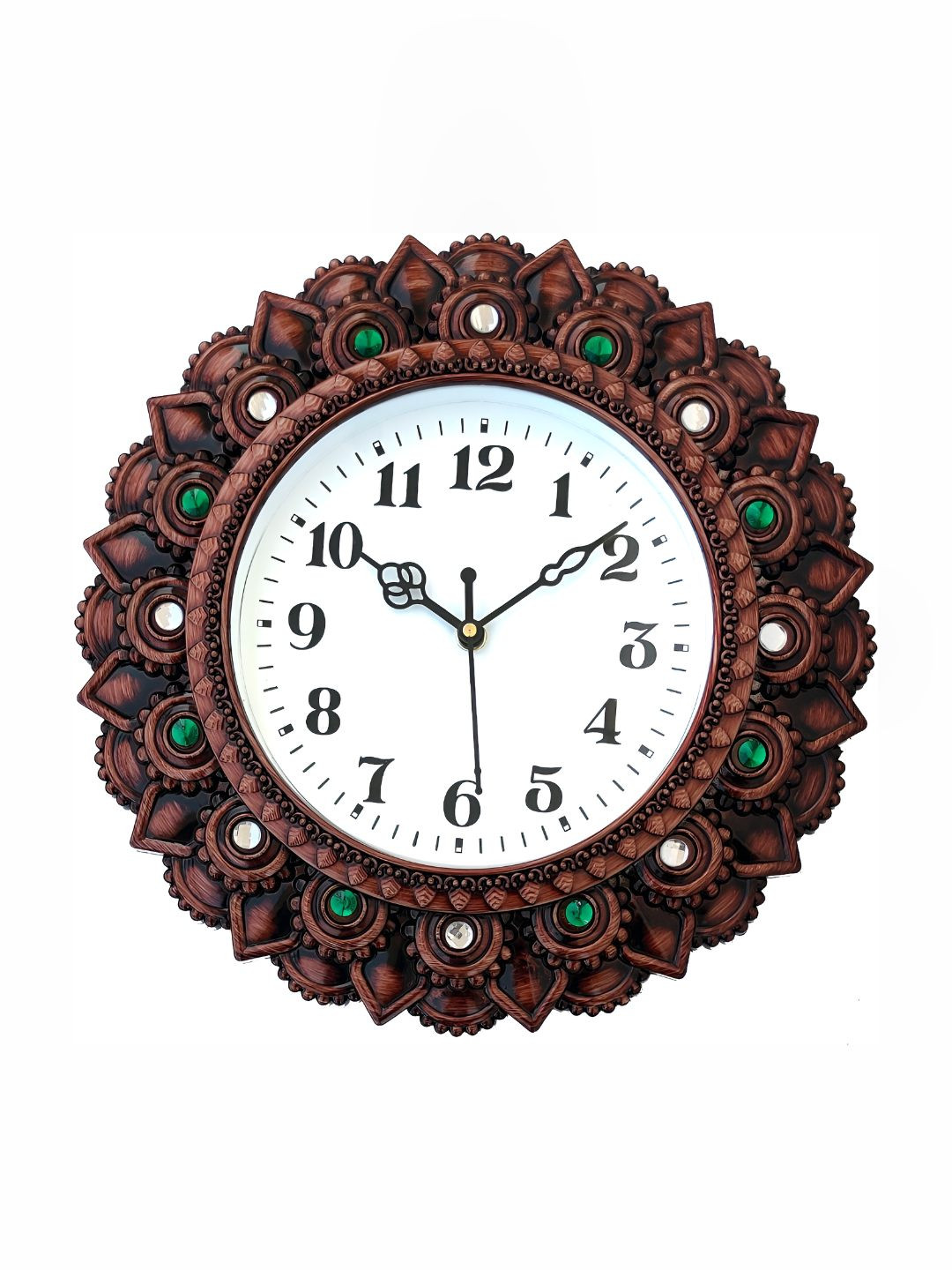 Buy Big Bang Brown & White Textured Traditional Analogue Round Shaped ...